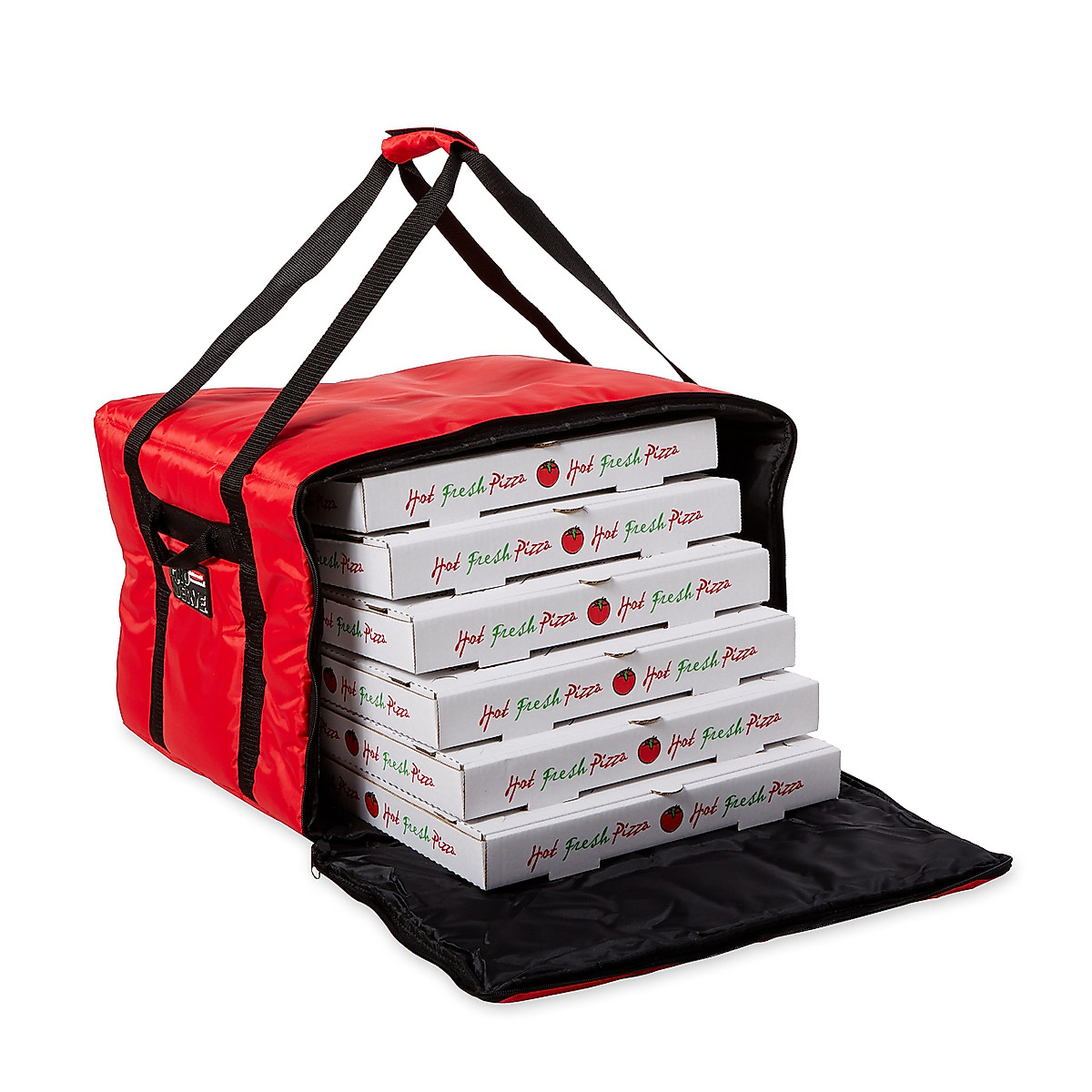 Rubbermaid Commercial Products Insulated Pizza & Food Delivery Bag, Large, 19.75in x 19.75in x 13in, Red, Pizza/Food Warmer Bag/Carrier, Resueable Warming Bag Doordash/Catering