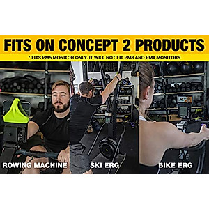 Phone Holder Made for PM5 Monitors of Concept 2 Rower, SkiErg and BikeErg - Silicone Smartphone Cradle Compatible with Concept 2 Rowing Machine. Ideal Rower Accessories