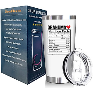 NewEleven Gifts For Grandma - Grandma Gifts From Granddaughter, Grandson - Unique Birthday Present Ideas For Grandma, Nana, Gigi, Mimi, Grammy From Grandchildren, Grandchild - 20 Oz Tumbler
