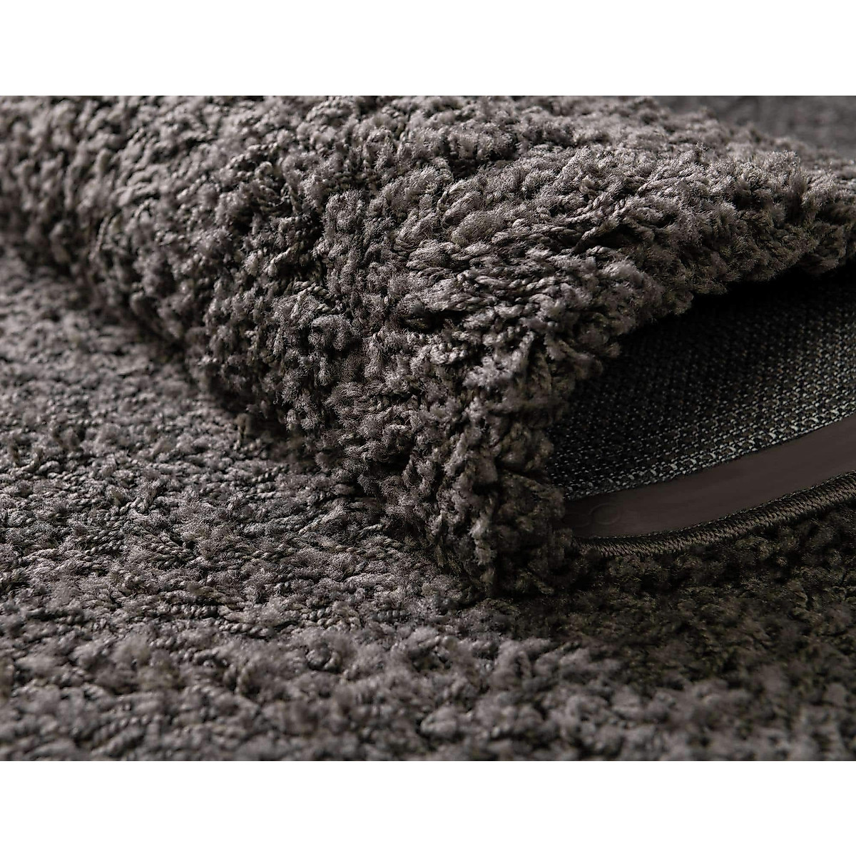 Unique Loom Solid Shag Collection Area Rug (10' x 13' 11" Rectangle, Graphite Gray)