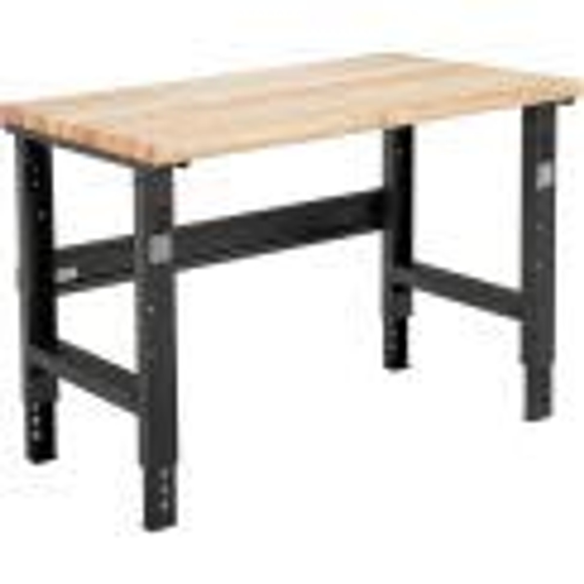 Global Industrial Adjustable Height Workbench C-Channel Leg, 48" W x 30" D, 1-3/4" Maple Top Safety Edge, Black