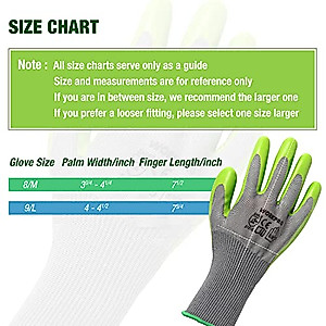 WORKPRO 6 Pairs Garden Gloves, Work Glove with Eco Latex Palm Coated, Working Gloves for Weeding, Digging, Raking and Pruning(M)