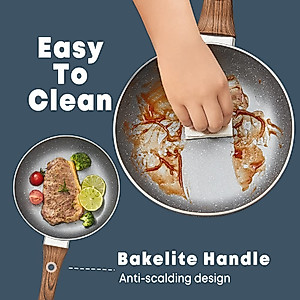 Cyrret Stone Frying Pan 8 inch, Nonstick Small Omelet Pan with 100% APEO&PFOA-Free Stone Non Stick Coating, Granite Skillet Pan for Cooking, Nonstick Skillet Frying Pan Suitable for All Stoves