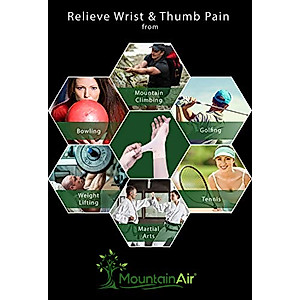 MountainAir Gel Wrist Thumb Brace, 4 PCs - Waterproof Wrist Brace to Fit Left Right Hand - Thumb Support Braces Cool Wrap for Arthritis & Carpal Tunnel Pain Relief – Latex Rubber Thumb Brace