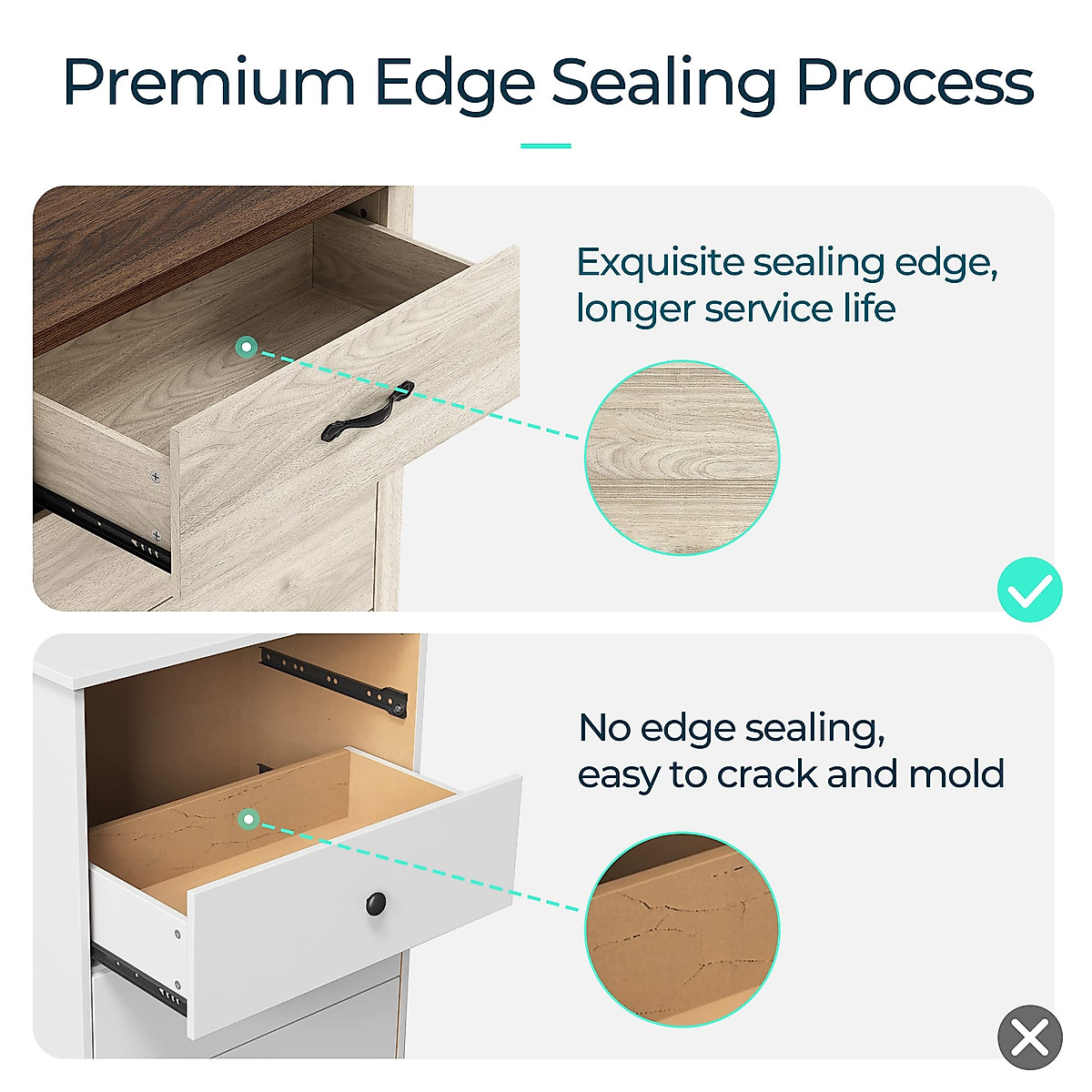 LINSY HOME 8 Drawer Double Dresser, Dresser for Bedroom, Farmhouse Dresser Chest with Wide Drawers, Wood Storage Chest of Drawers for Living Room