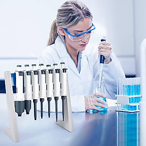 eLabPal 2PCS Pipette Stand, Laboratory Plastic Linear Micropipette Rack, Pipettor Holder, Fits Up to 7-8 Pipettes, Pack of 2(Pipettes Not Included)