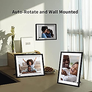 JREN Digital Photo Frame, 10.1 inch Smart Digital Picture Frame with HD Touch Screen Auto-Rotate Share Photos and Videos via FRAMEO App Anytime and Anywhere Color Black
