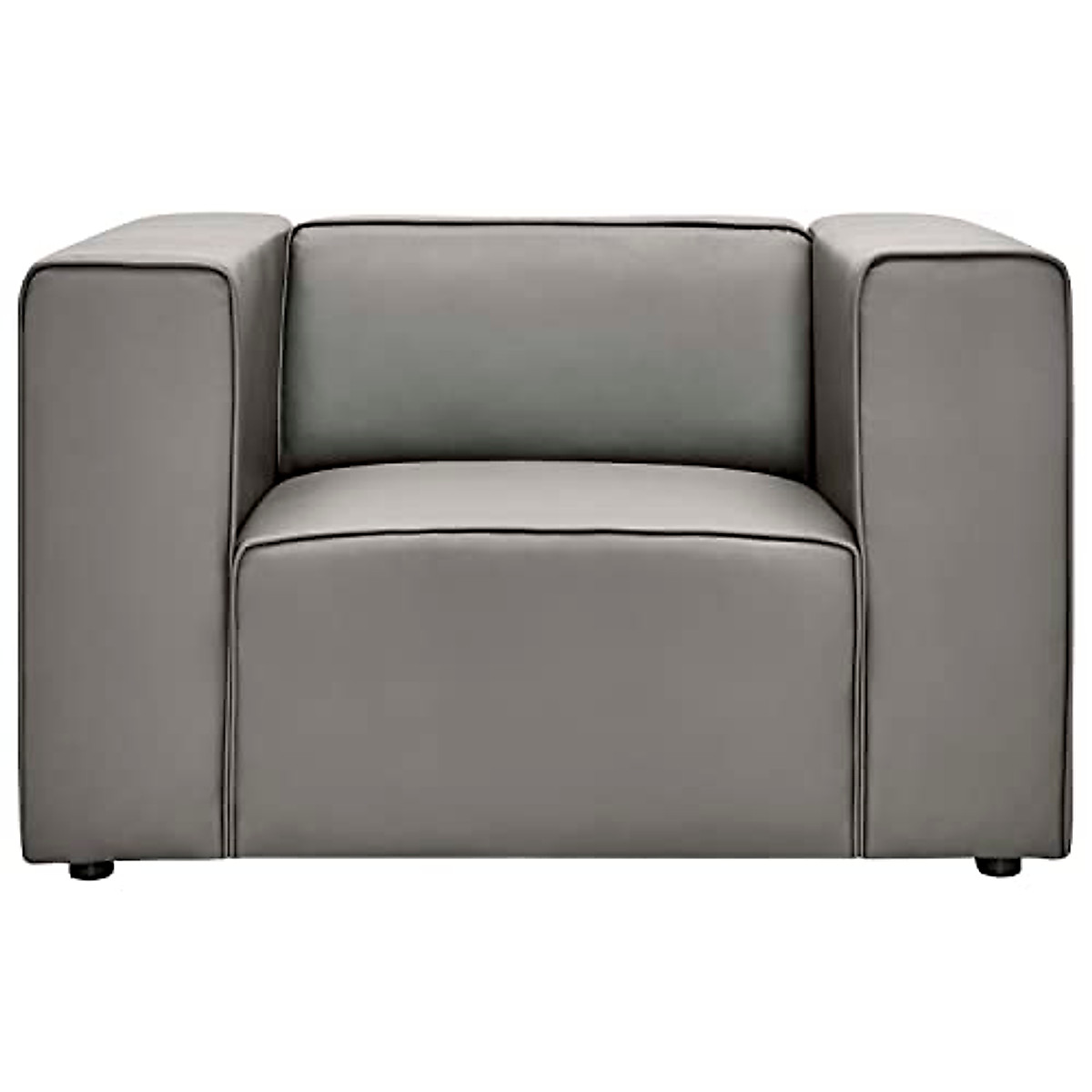 Modway Mingle Vegan Leather Lounge Armchair, Gray