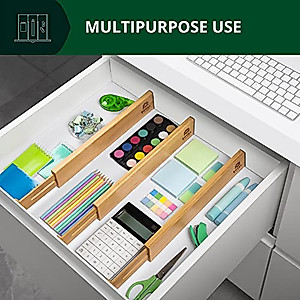 ROYAL CRAFT WOOD Expandable Silverware Drawer Organizer with Small Drawer Dividers