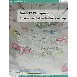 FANKANG Storage Basket, Nursery Hamper Canvas Laundry Basket Foldable with Waterproof PE Coating Large Storage Baskets for Kids Boys and Girls, Office, Bedroom, Clothes,Toys（Car）