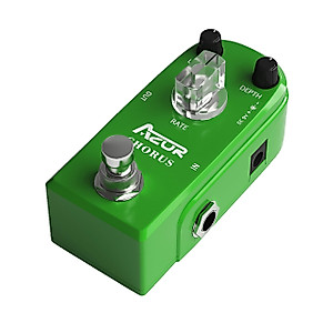 AZOR Chorus Guitar Effect Pedal Pure Analog Mini Pedal with Guitar Pedal Power Cable,9V Battery Clip Converter Power Cable