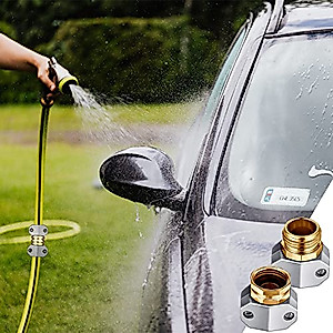 Garden Hose Repair Kit 5/8 Inch Fittings Mender 3/4 Male and Female Water Hose End Replacement Set Connector with Zinc Clamp