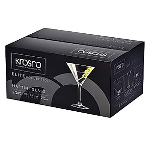 Krosno Martini Cocktail Glasses | Set of 6 | 5.1 oz | Elite Collection | Perfect for Home Restaurants and Parties | Dishwasher Safe | Gift Idea | Made in Europe