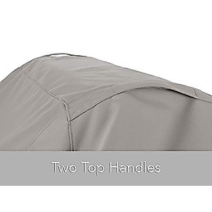 Covermates Grill Cover - Heavy-Duty Polyester, Weather Resistant, Drawcord Hem, Grill and Heating-Ripstop Grey