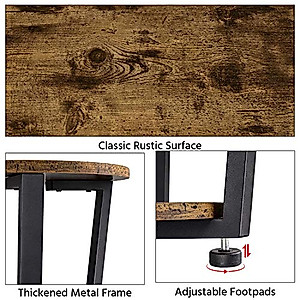 Yaheetech Industrial End Table for Living Room Set of 2, Round Side Table with 2 Tier Storage Shelf, Sturdy Couch Tables Accent Tables Coffee Tray, Space Saving, Easy to Assemble, Rustic Brown