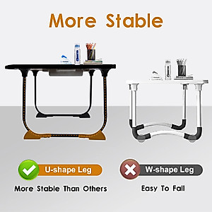 Amaredom Laptop Bed Desk Tray Bed Table, Foldable Portable Lap Desk with Storage Drawer and Cup Holder for Eating Breakfast on Bed/Couch/Sofa-Black