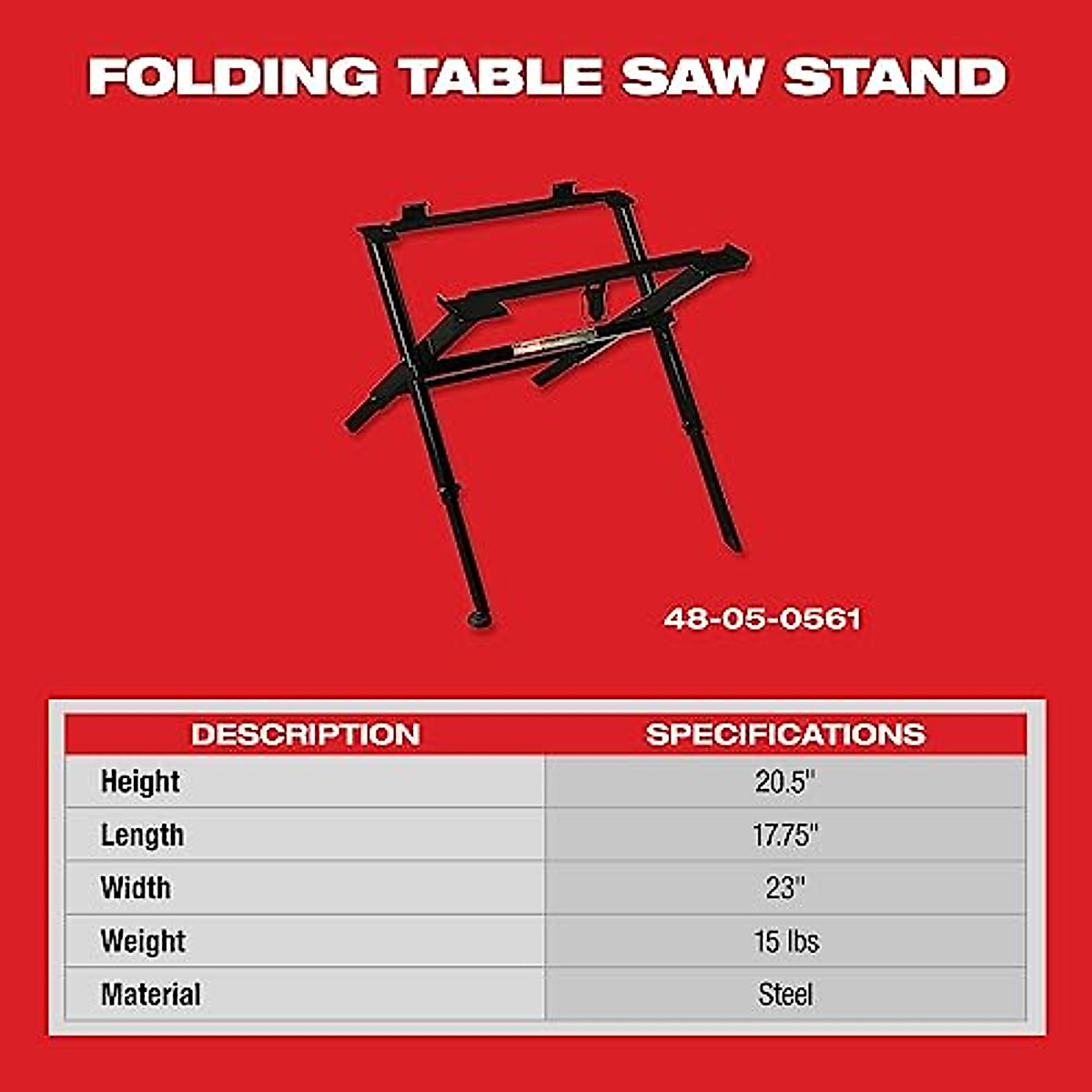 Milwaukee Electric Tools 48-08-0561 Folding Table Saw Stand