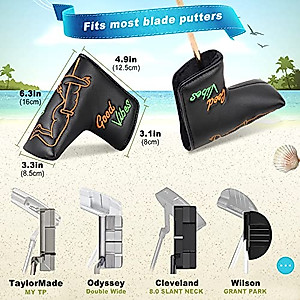 Craftsman Golf Beauty Hold The Club Black Blade Putter Headcover Magnetic Closure Good Vibes