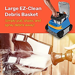 Aqua Products Evo604 Robotic Pool Cleaner, Automatic Vacuum for Inground Pools up to 50ft, 60ft Cable with Swivel, Wall Climbing Vac w/Strong Suction & Easy to Clean Top Loading Filter