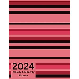 2024 Planner Monthly and Weekly With Federal Holidays: One Year Calendar Schedule Organizer With Love Pattern Cover (12 Months from January to December)