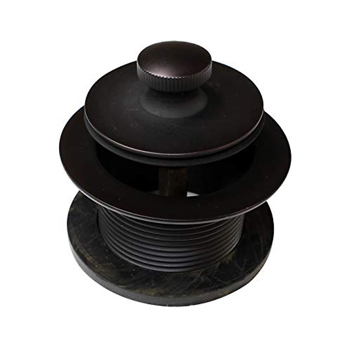 Westbrass D94H-12 1-1/2" NPSM Coarse Thread Twist & Close Bathtub Drain with Illusionary No-Hole Overflow Faceplate, Oil Rubbed Bronze