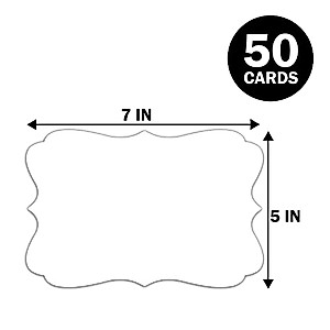 50 Pack Blank Cards,Heavyweight Cardstock Sheets Blank Invitation Paper Greeting Cards for Wedding, Graduations,DIY Cards, Baby Showers Thank You Cards & All Occasion(5 X 7IN, White)