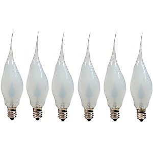 Creative Hobbies® Silicone Dipped Flickering Flame Bulb, Country Style, Electric Candle Lamp Chandelier Light Bulbs, 3 Watt, Individually Boxed, Pack of 6 Bulbs