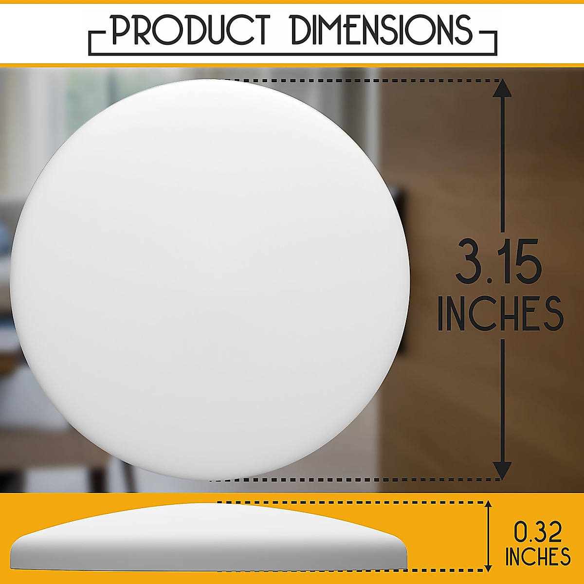 Door Stopper Wall Protector Large 3.15" (4 PCS) - Door Stop with Strong Back Adhesive - Quiet and Shock Absorbent Silicone Wall Protectors from Door Knobs - Protects Every Wall Surface