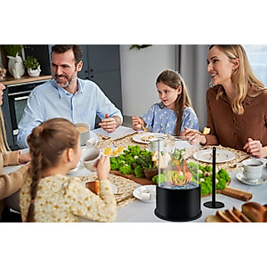 Glass Tabletop Fire Pit Bowl, Portable Rubbing Alcohol Fireplace for Indoor, Smokeless & Clean-Burning Ethanol Flame Perfect for S'Mores, Apartment, Personal Enjoyment, Outdoor Gatherings