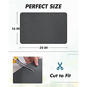 Coffee Mat 20x16 Inch Super Absorbent Quick Dry Dish Drying Mat for Coffee Bar Accessories,Coffee Maker,Coffee Grinder，Coffee Table Decor,Kitchen Counter (Dark gray)