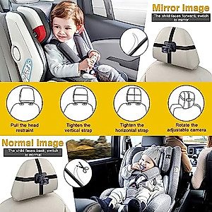 Baby Car Camera Rear Facing: HD 1080P Car Baby Monitor with Camera Wide View 360° Rotation Adjustable Backseat Camera Crystal Night Vision 3 Mins Easy to Install