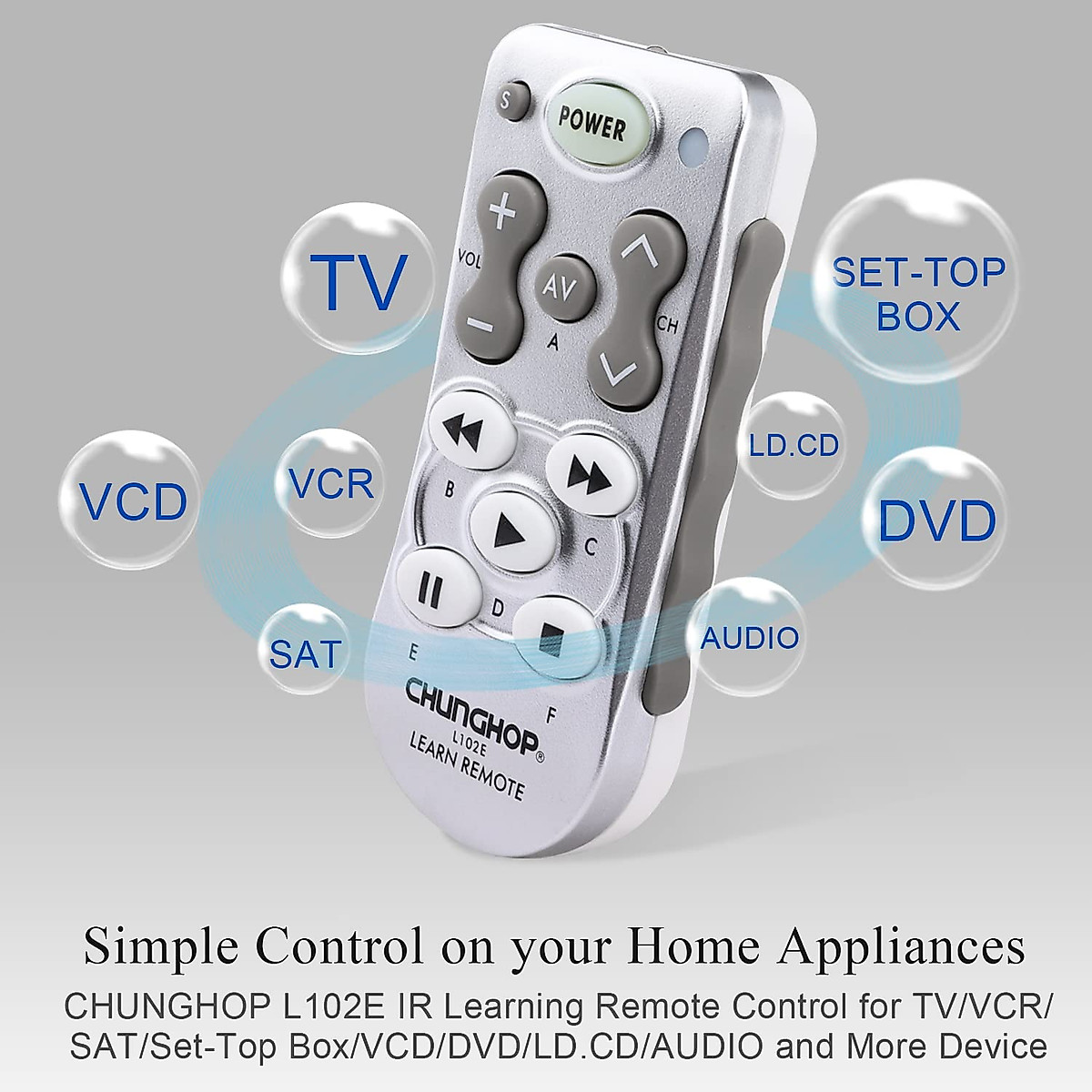 CHUNGHOP L102 Learning Remote Control Use for TV/SAT/DVD/CBL/CD/DVB-T for Samsung LG Sony Philips Copy