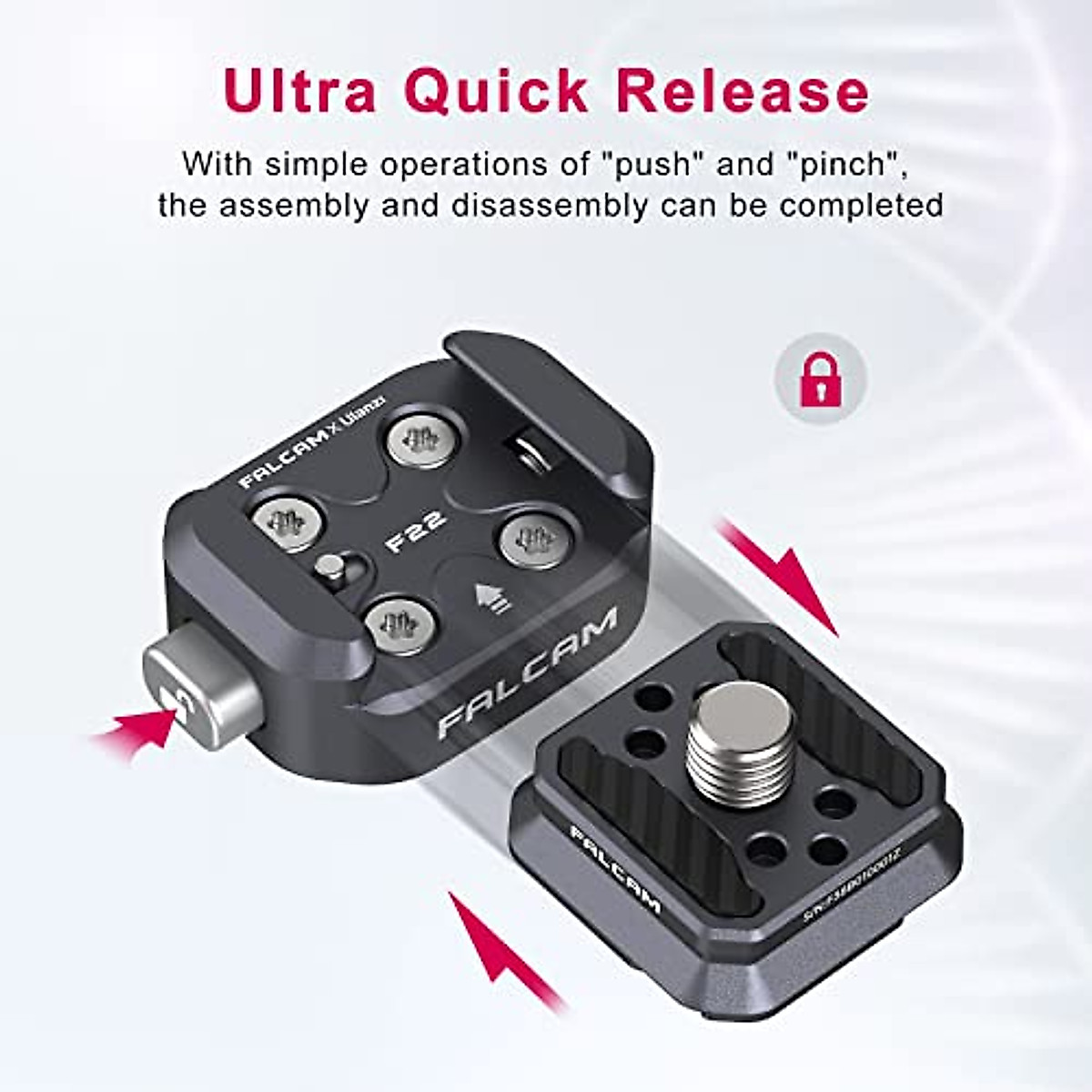 ULANZI F22 Quick Release Plate, Camera Mount Thread Adapter Seat Quick Setup Kit with 1/4" Screw to F22 QR System for Canon/Sony/Nikon Cameras/DJI/Moza Stablizers Switch Between Tripod/Monopod/Slider