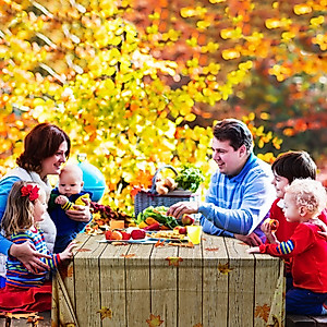 Fall Thanksgiving Tablecloth Plastic Fall Party Table Cover Autumn Harvest Pumpkin Leaves Tablecloth Decoration for Fall Thanks Harvest Party Table Decor Supplies, 54 x 108 Inches (3 Pack)