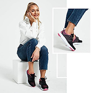 JABASIC Women Casual Breathable Running Sneakers Lightweight Tennis Shoes (10,Black)