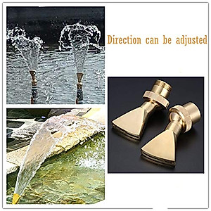 Hicello 1" Brass DN25 Fan Shaped Fountain Nozzle Flat Duck-Bill Fountain Head Sprinkler Spray Head for Garden Pond, Amusement Park, Museum, Library