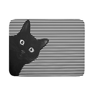 Black Cat Dish Drying Mat Classic Striped Dishes Pad Hanging Drainer Rack Mats Absorbent Fast Dry Kitchen Accessories 18 x 24 inch