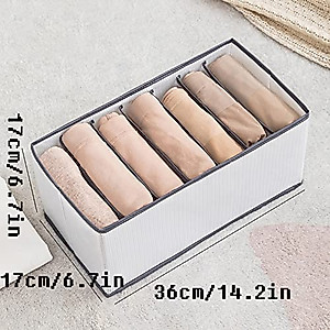 ALLHOLA Wardrobe Clothes Organizer Washable Wardrobe Clothing Clothes Organizer for Folded Clothes (7 Grids for Jeans+Leggings 2PCS, Grey A)