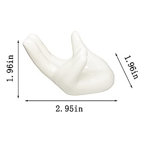 MaoYaMao Set of 3 Creative Ceramic Hand Shaped Egg Cup Holder Porcelain Egg Cup Easter Egg Display Stand for Hard Boiled Eggs Breakfast Table Kitchen Gift(White)