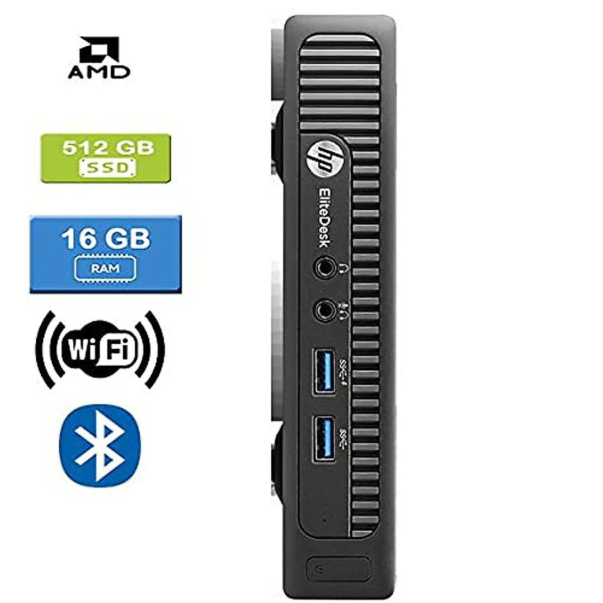 HP Refurbished 705 G2 Mini AMD A6 PRO-8500B 1.6GHz, 16GB, 512GB SSD, Win 10 Pro