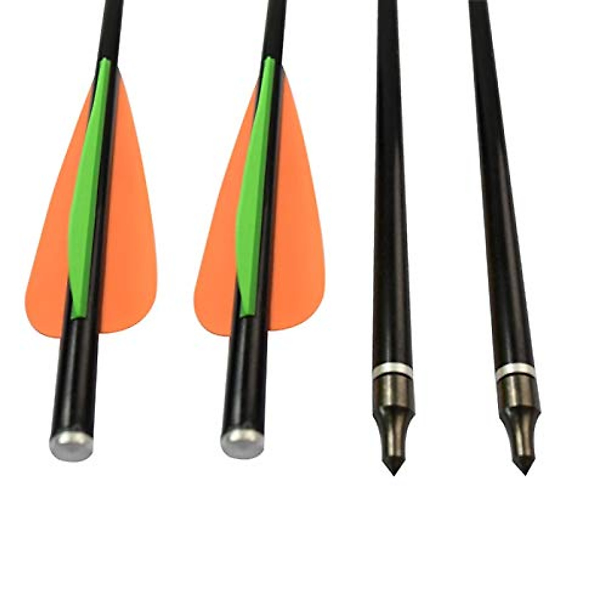 NIKA ARCHERY 14" 16" 18" Crossbow Bolts Fiberglass Arrows with Flat Nock for Outdoor Small Target Hunting (Pack of 12)