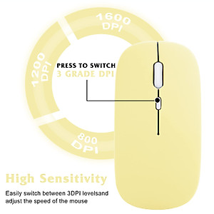 UrbanX 2.4GHz & Bluetooth Mouse, Rechargeable Wireless Mouse for Huawei MatePad 5G Bluetooth Wireless Mouse for Laptop/PC/Mac/Computer/Tablet/Android RGB LED Rose Gold
