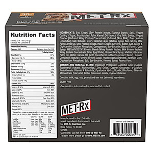 MET-Rx Big 100 Colossal Protein Bars, Vanilla Caramel Churro Meal Replacement Bars, Brown, 9 Count