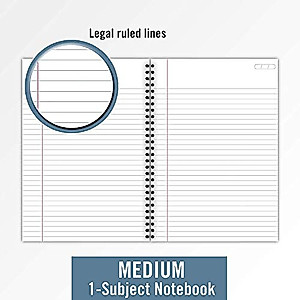 Cambridge Limited Notebook, 6 Pack Black Notebook, Legal Ruled, Professional Business Notebook, 80 Sheets, Spiral Wirebound Office Journal & Notebook For Quicknotes, Meeting for Women & Men, CAM10-402