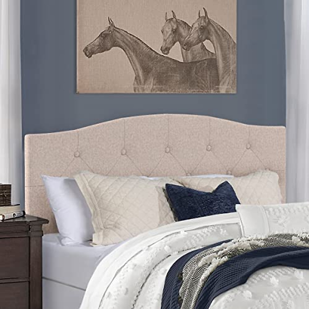 Hillsdale Provence Upholstered, Full/Queen Headboard Only, Light Beige