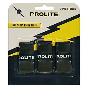PROLITE No Slip Thin Grip - 3 Pack for Pickleball Paddles, Tennis, Racquetball, Squash, Platform Tennis, Badminton and More (Black)