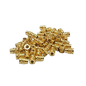 [initeq] #10#10-24 and #10-32 Threaded Heat Set Inserts for 3D Printing Brass Thread Insert Nuts for Plastic (100, #10-24 Short)