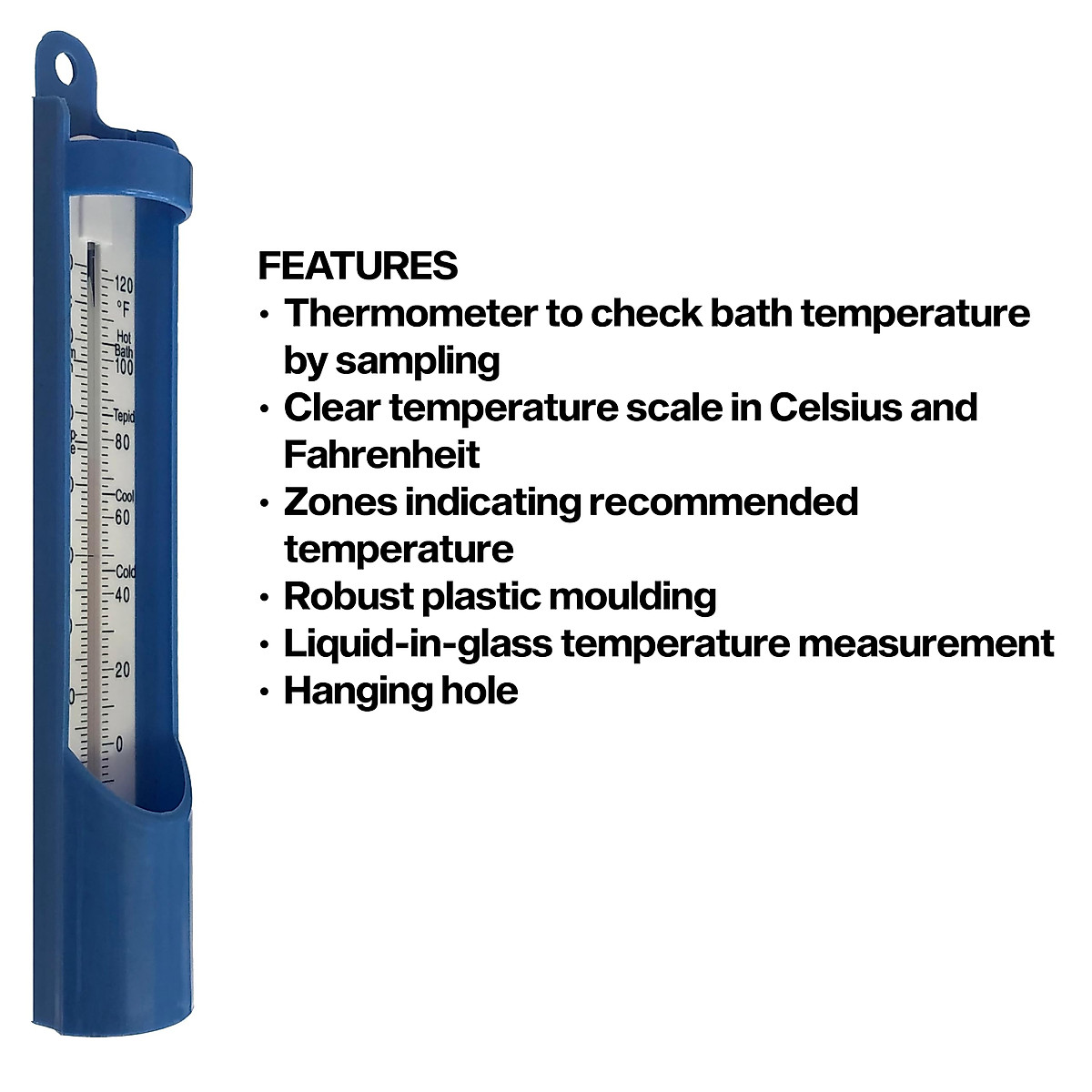 Swimming Pool Thermometer 230mm - Hot Tub Scoop Water Temperature Thermometer Sampling Bath Baby Elderly Kids