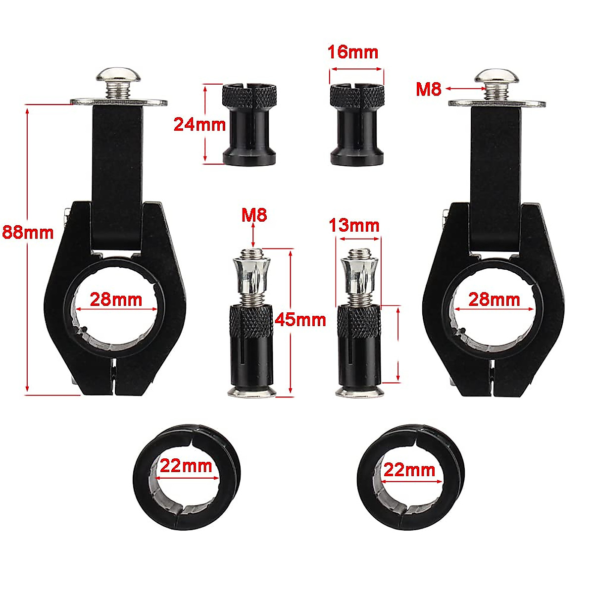 QXBER Hand Guards Dirt Bike Handguards For KLX RMZ CRF YZF SX EXC XCW SMR Dirt Bike ATVS Motocross Enduro, 7/8" 22mm and 1 1/8" 28mm Universal Fit for Motorcycle (black alloy-blue)