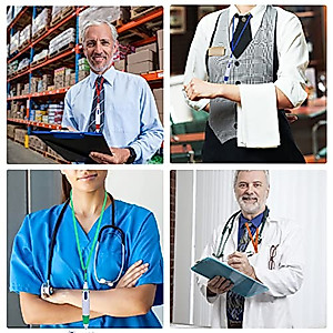 TIESOME Retractable Shuttle Pens with Neck Lanyard, 5 Pieces 4-in-1 Ballpoint Pens Multicolor Pens with Lanyard on Top for Office School Supplies Students Gifts Party Favors